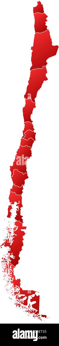 Map of Chile with the provinces, filled with a linear gradient Stock ...