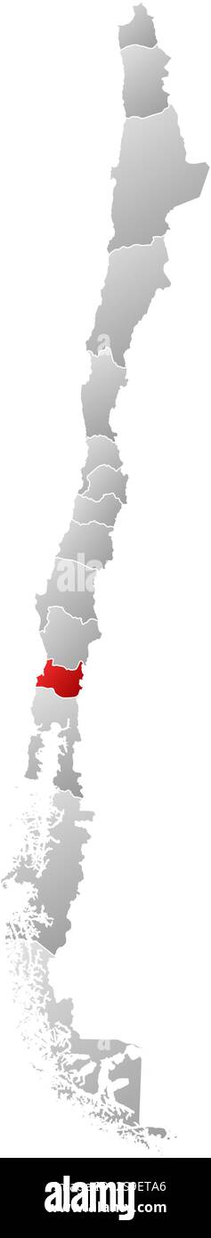 Map of Chile with the provinces, filled with a linear gradient, Los ...