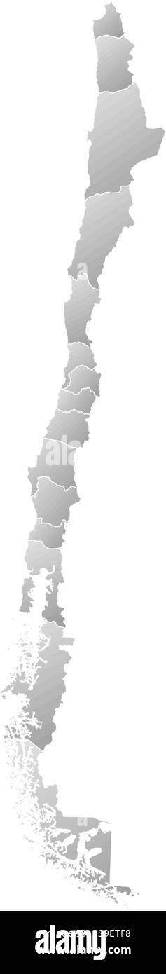 Map of Chile with the provinces, filled with a linear gradient Stock ...
