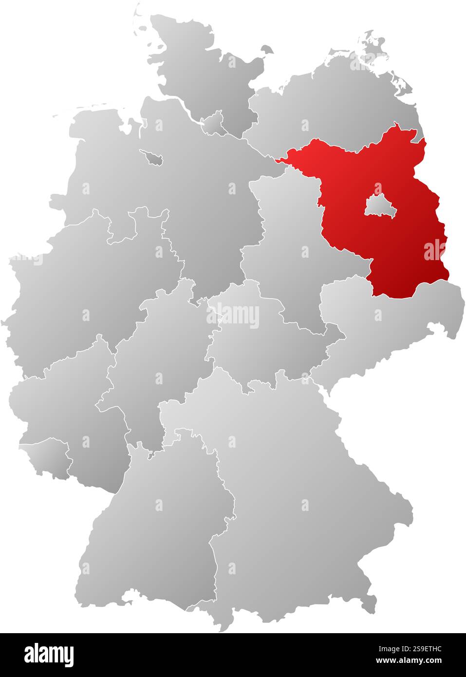 Map of Germany with the provinces, filled with a linear gradient ...