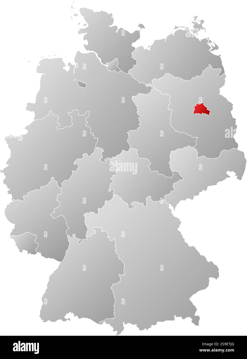 Map of Germany with the provinces, filled with a linear gradient ...