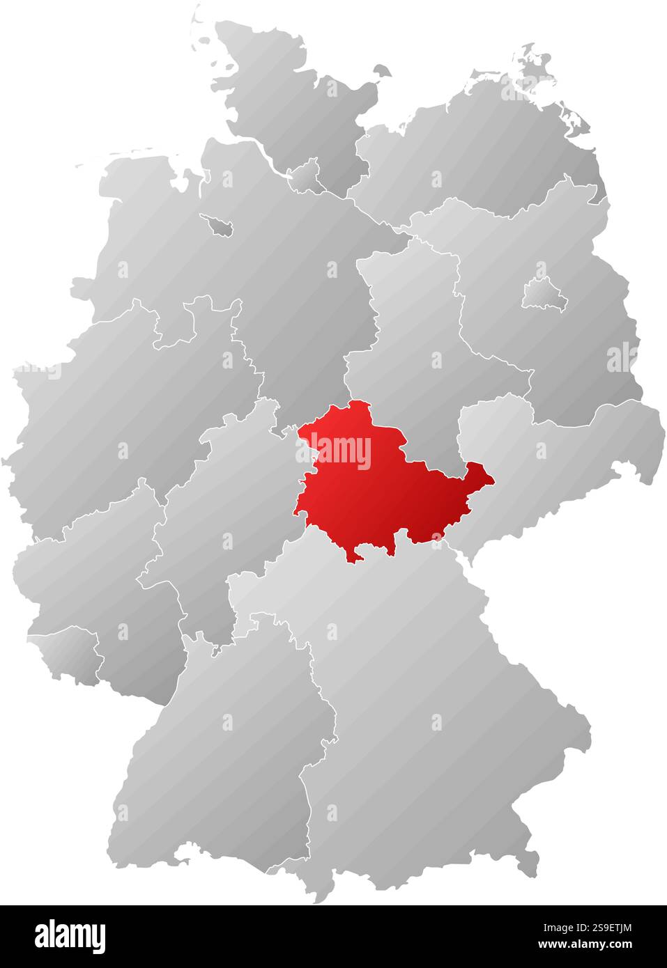 Map of Germany with the provinces, filled with a linear gradient ...