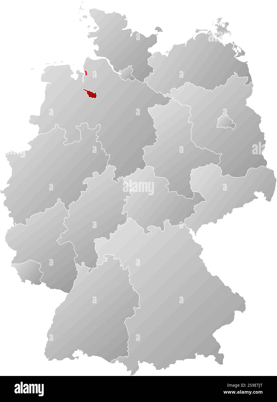 Map of Germany with the provinces, filled with a linear gradient ...