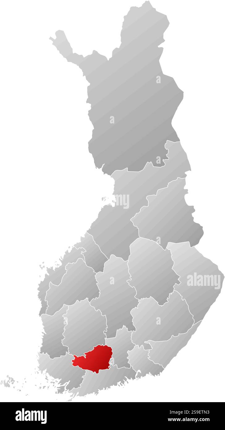 Map of Finland with the provinces, filled with a linear gradient ...