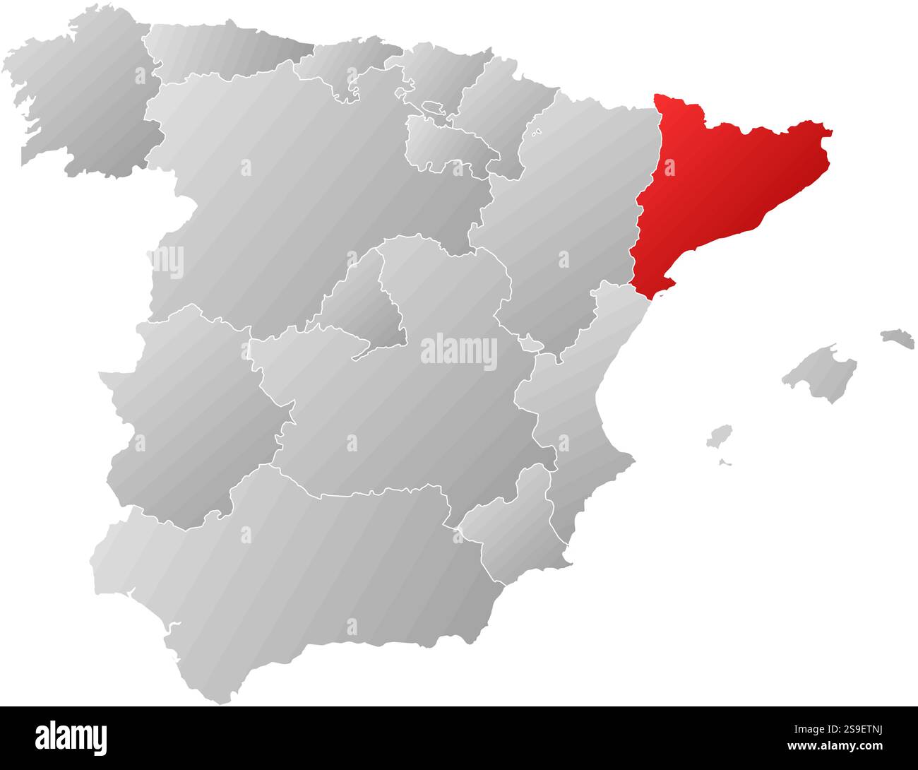 Map of Spain with the provinces, filled with a linear gradient ...
