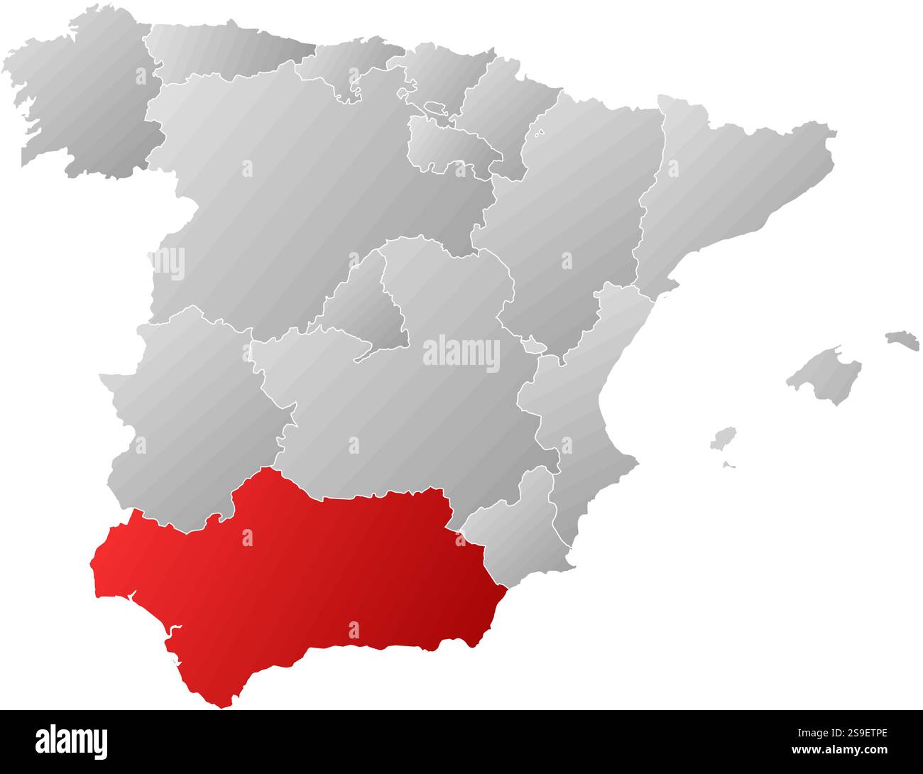 Map of Spain with the provinces, filled with a linear gradient ...
