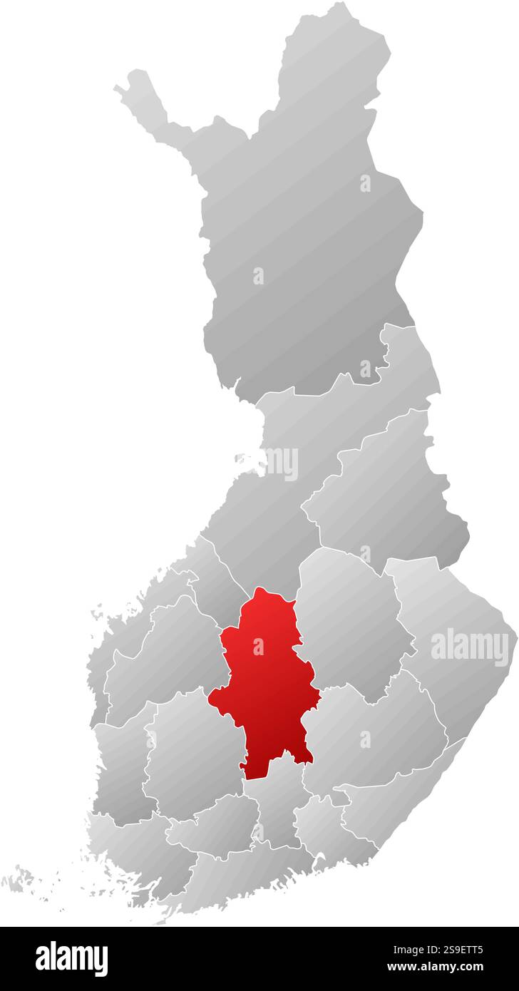 Map of Finland with the provinces, filled with a linear gradient ...