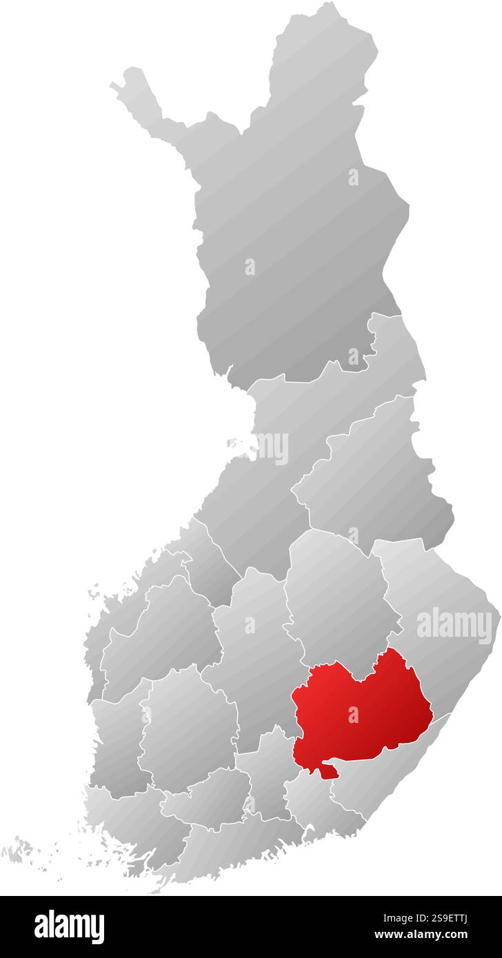 Map of Finland with the provinces, filled with a linear gradient ...