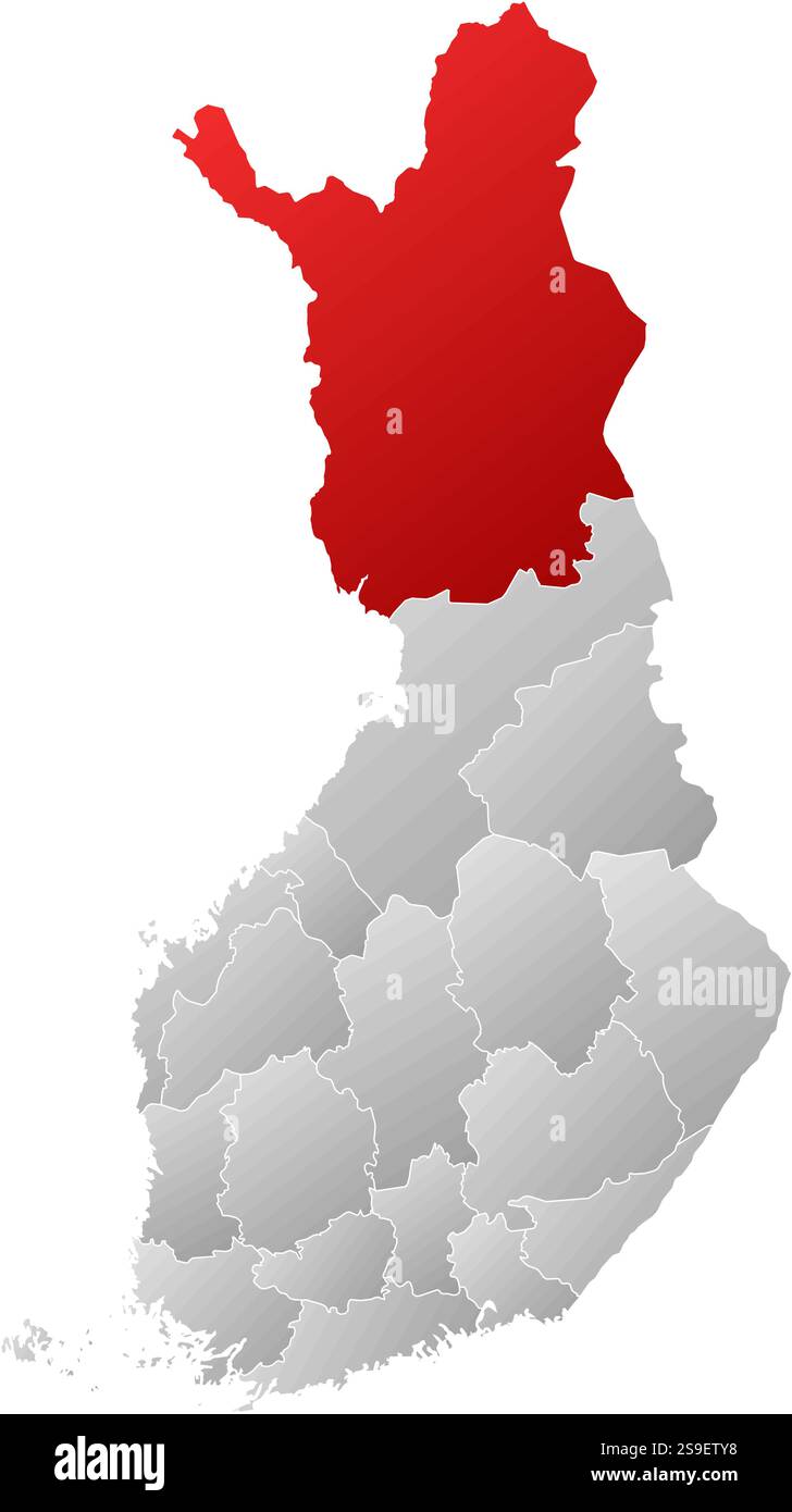 Map of Finland with the provinces, filled with a linear gradient ...