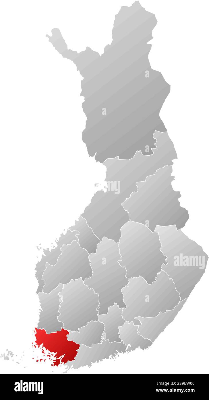 Map of Finland with the provinces, filled with a linear gradient ...