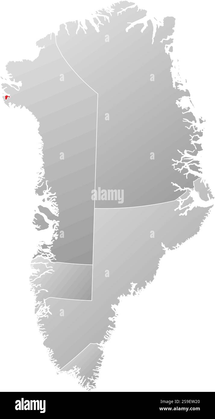 Map of Greenland with the provinces, filled with a linear gradient ...