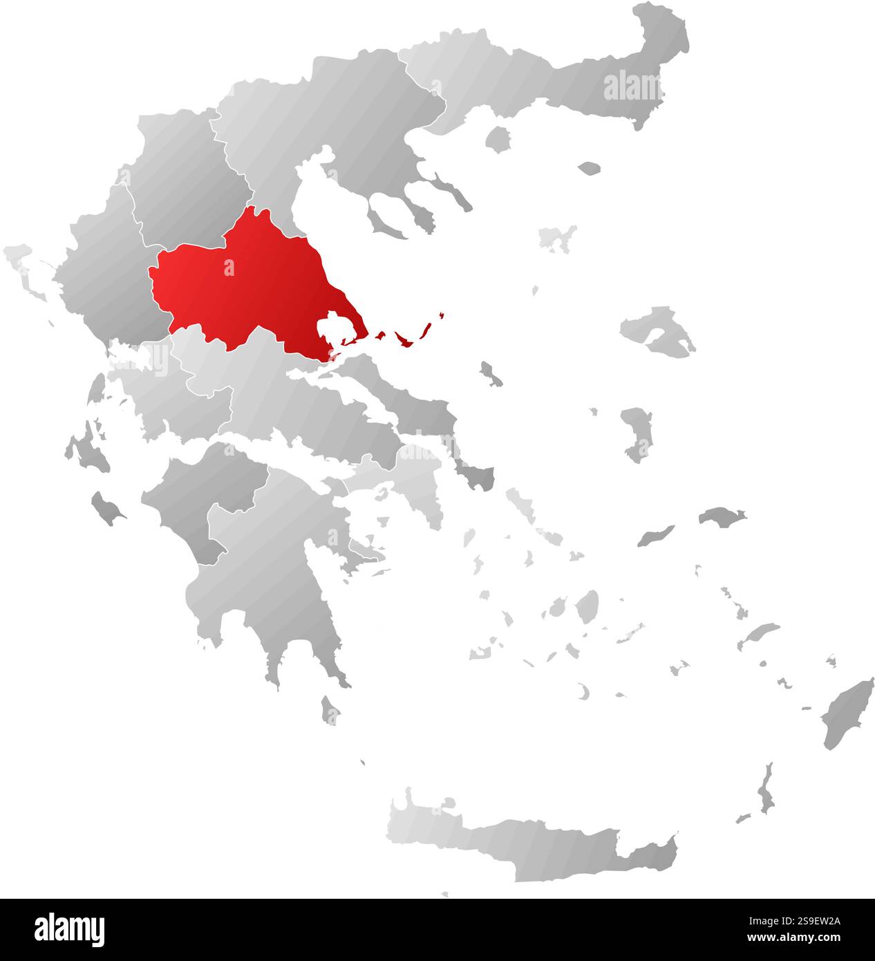 Map of Greece with the provinces, filled with a linear gradient ...