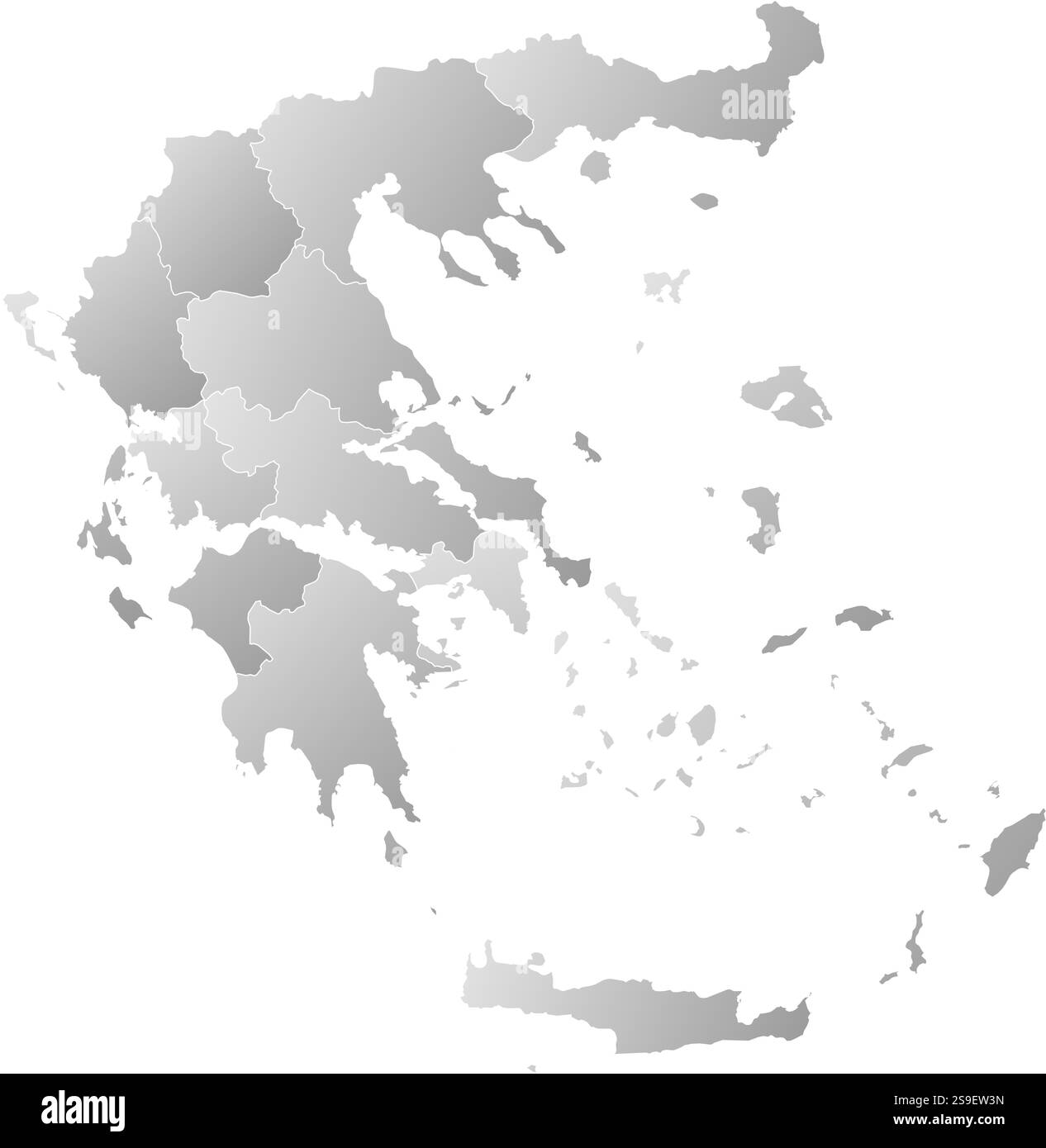 Map of Greece with the provinces, filled with a linear gradient Stock ...