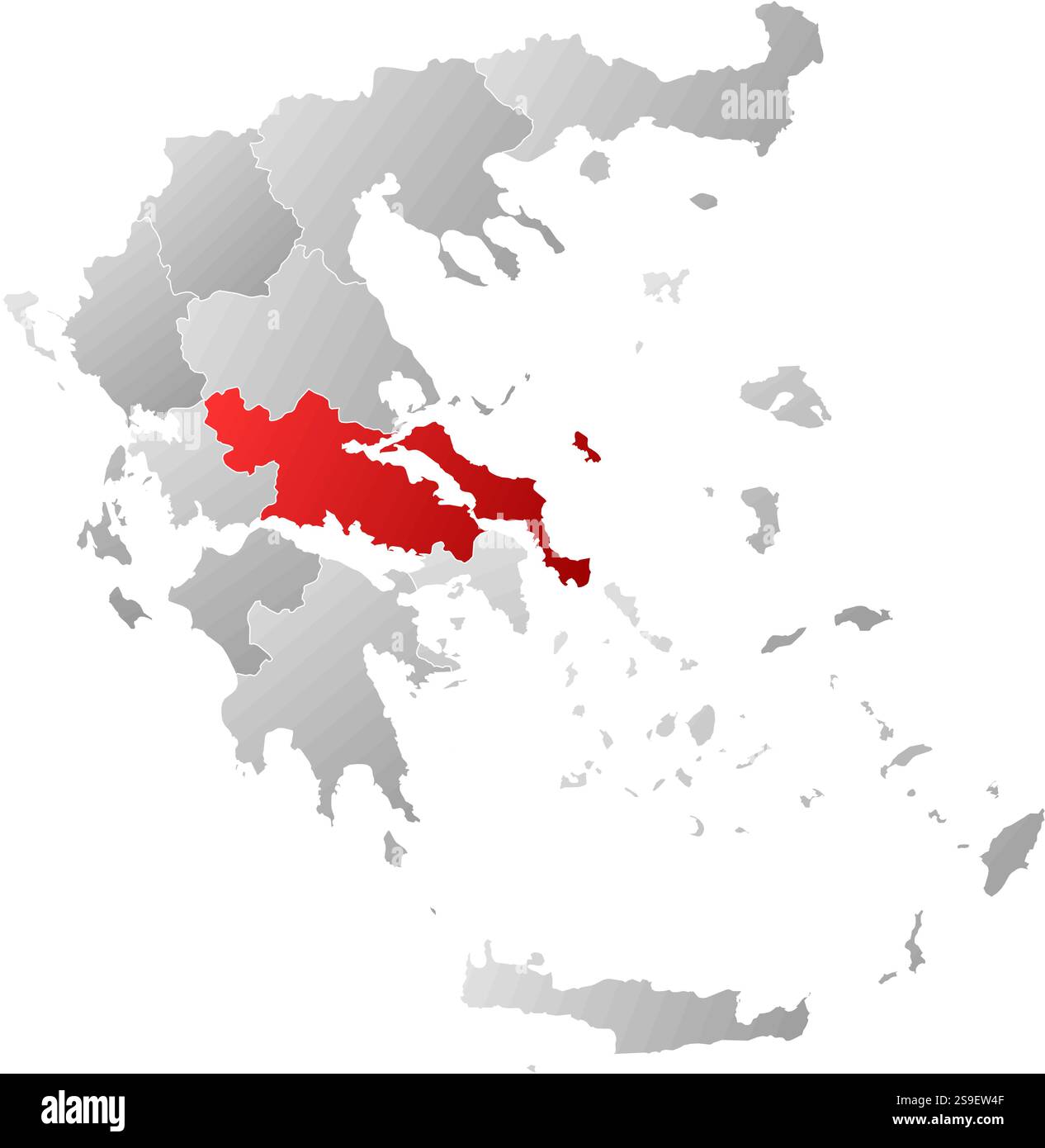 Map of Greece with the provinces, filled with a linear gradient ...