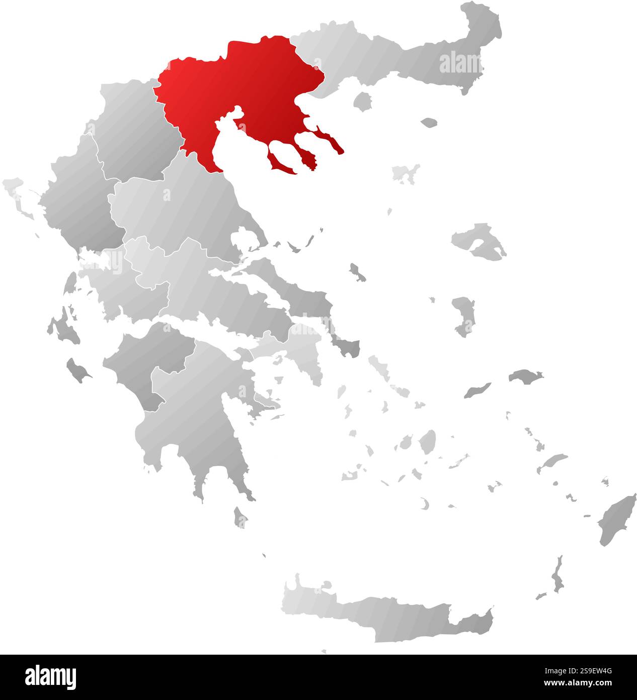 Map of Greece with the provinces, filled with a linear gradient ...
