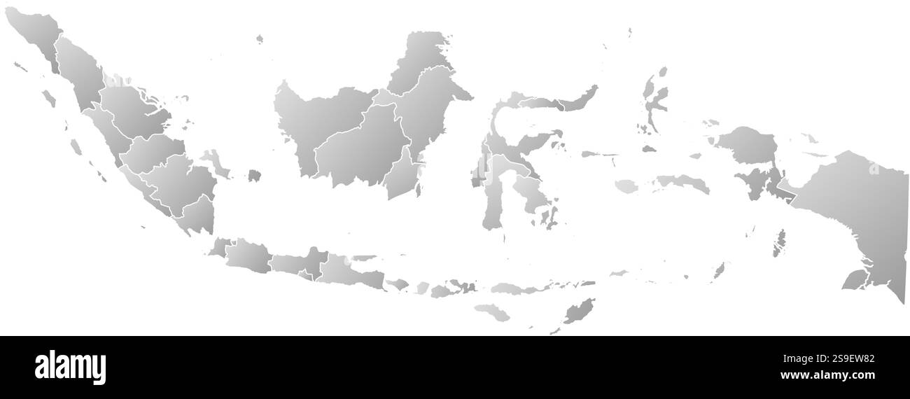 Map of Indonesia with the provinces, filled with a linear gradient ...