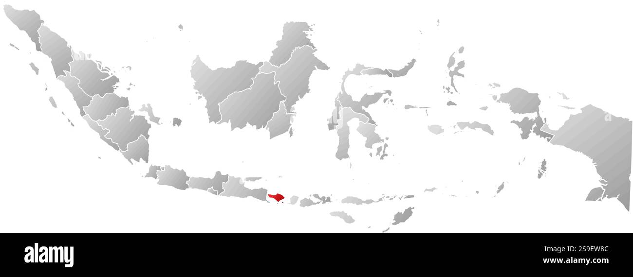 Map of Indonesia with the provinces, filled with a linear gradient ...