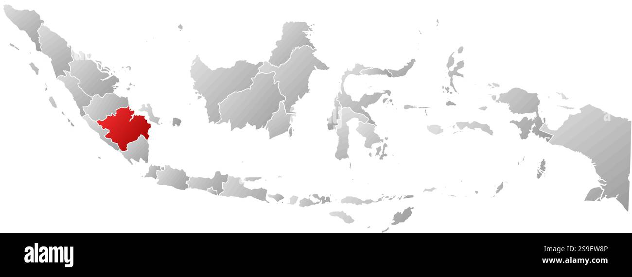 Map of Indonesia with the provinces, filled with a linear gradient ...