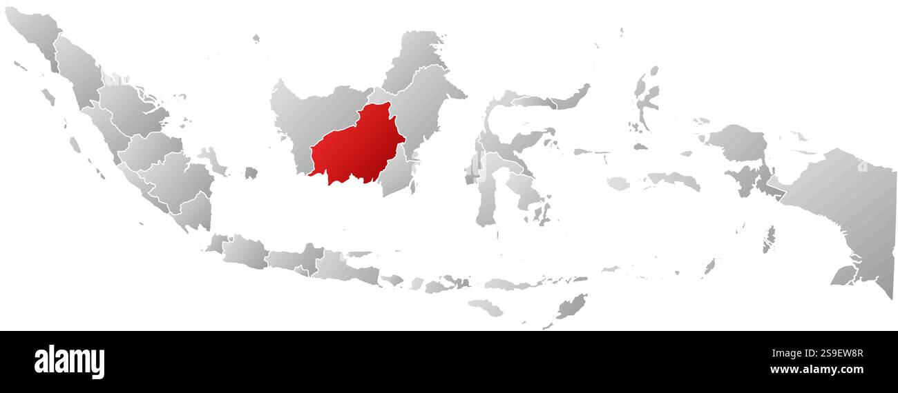 Map of Indonesia with the provinces, filled with a linear gradient ...