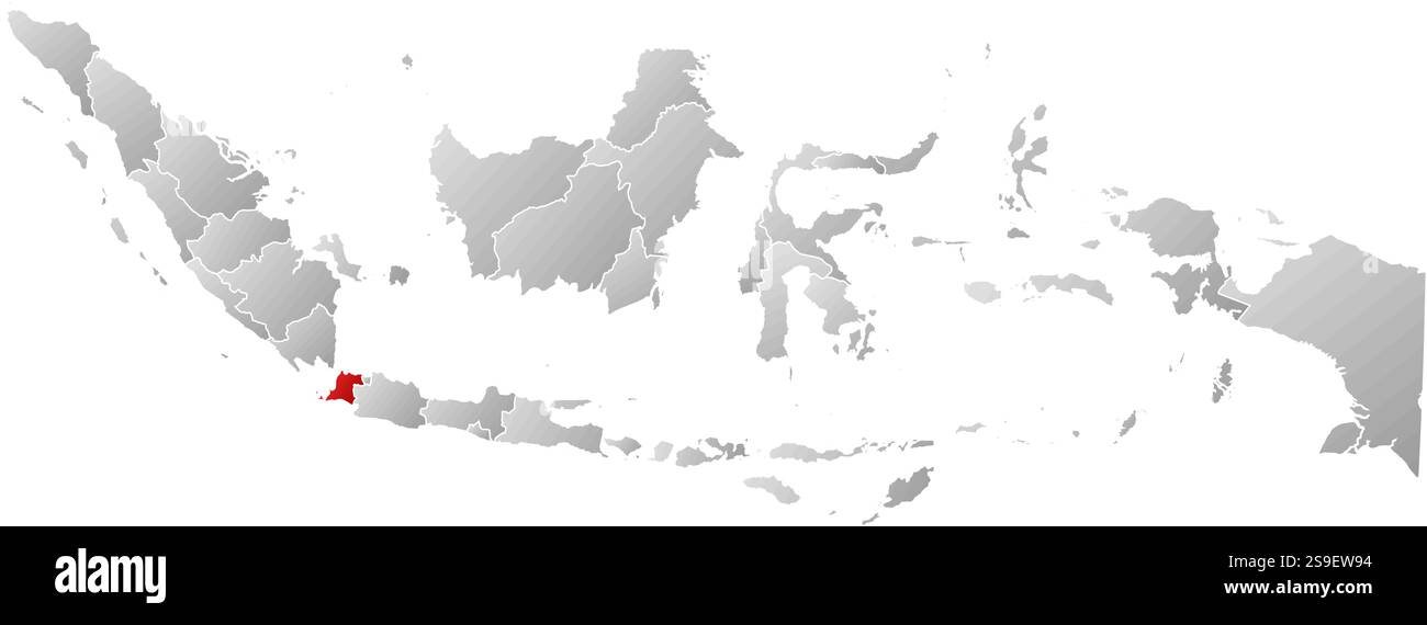 Map of Indonesia with the provinces, filled with a linear gradient ...
