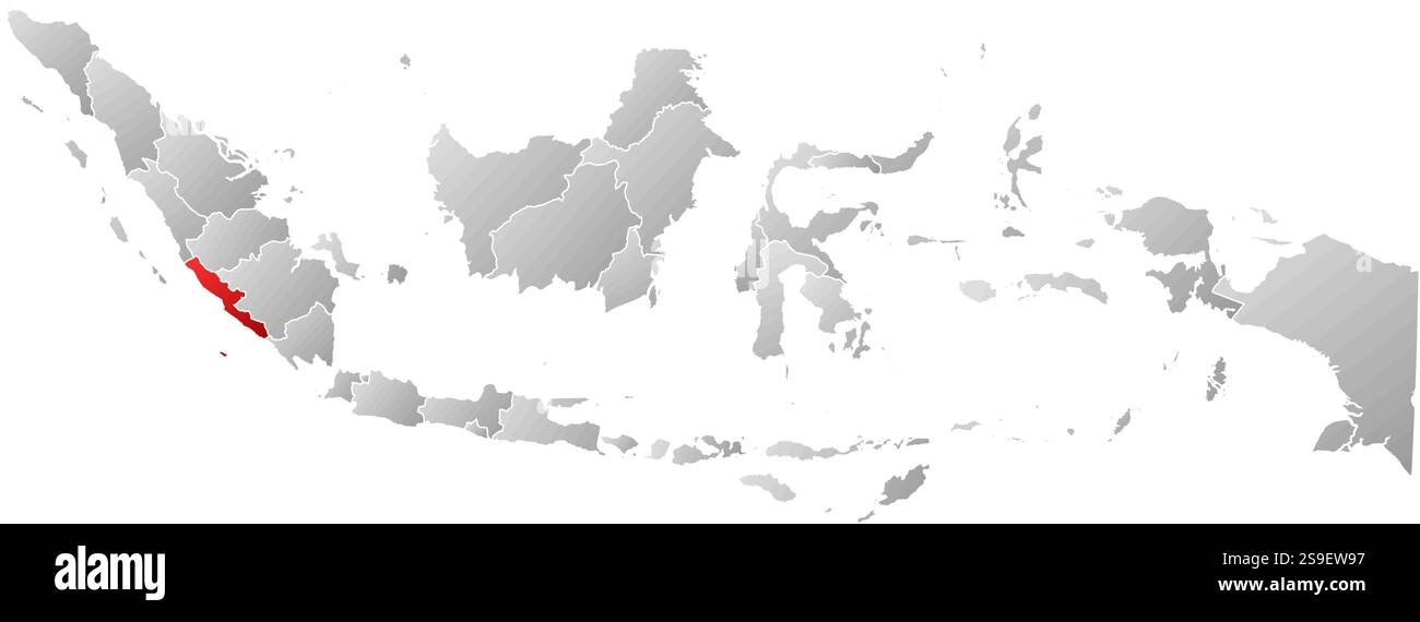 Map of Indonesia with the provinces, filled with a linear gradient ...