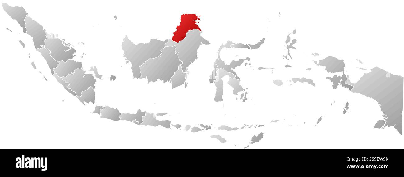 Map of Indonesia with the provinces, filled with a linear gradient ...