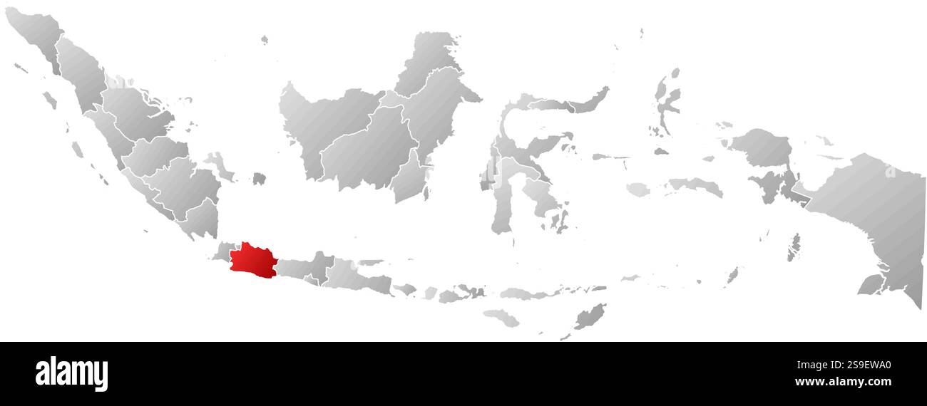 Map of Indonesia with the provinces, filled with a linear gradient ...