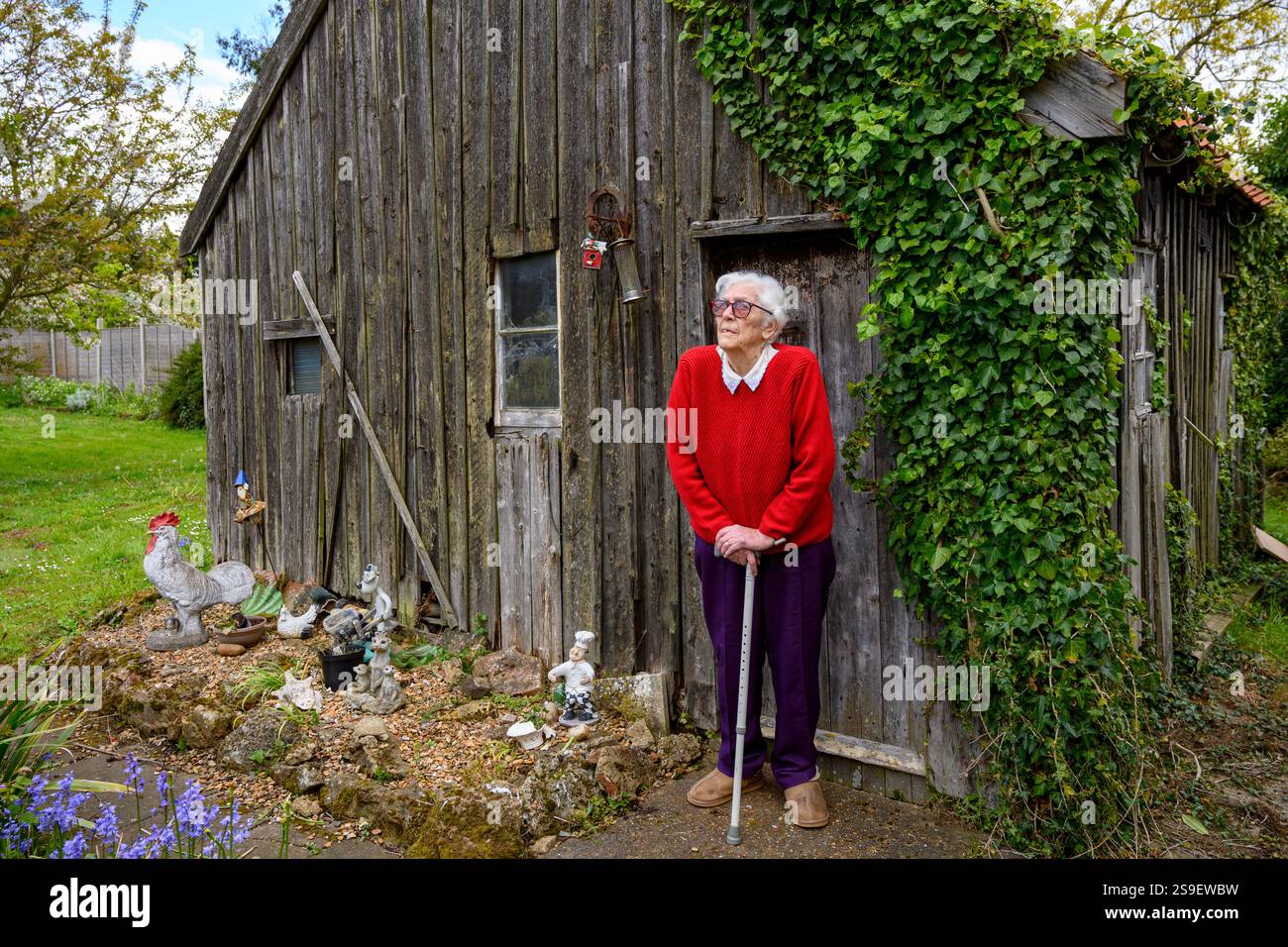 woman suffering from age related macular degeneration leaving her ...