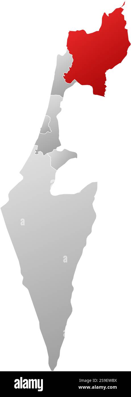 Map of Israel with the provinces, filled with a linear gradient ...
