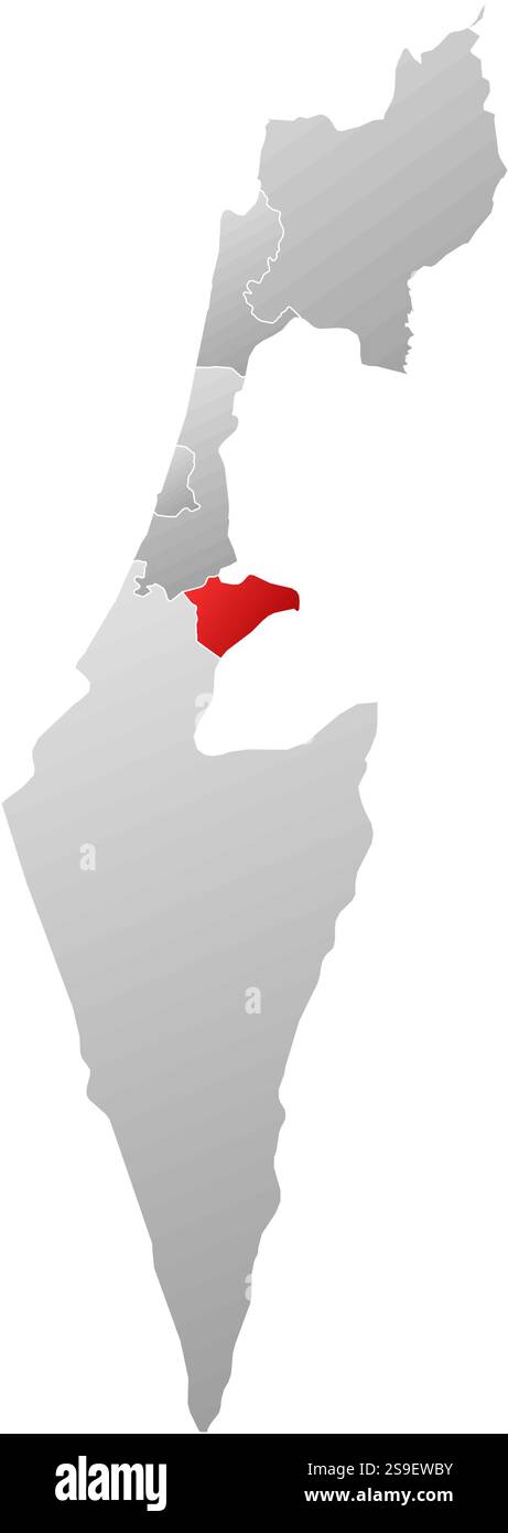 Map of Israel with the provinces, filled with a linear gradient ...