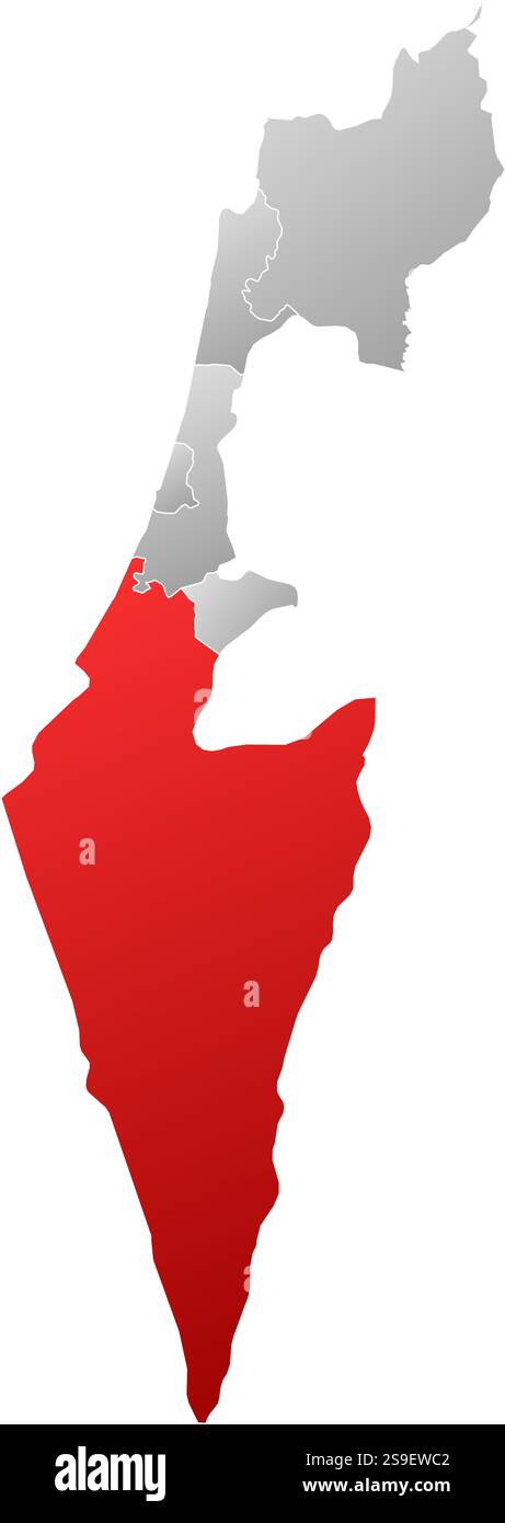 Map of Israel with the provinces, filled with a linear gradient ...