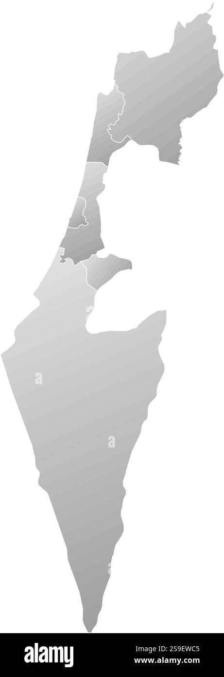 Map of Israel with the provinces, filled with a linear gradient Stock ...
