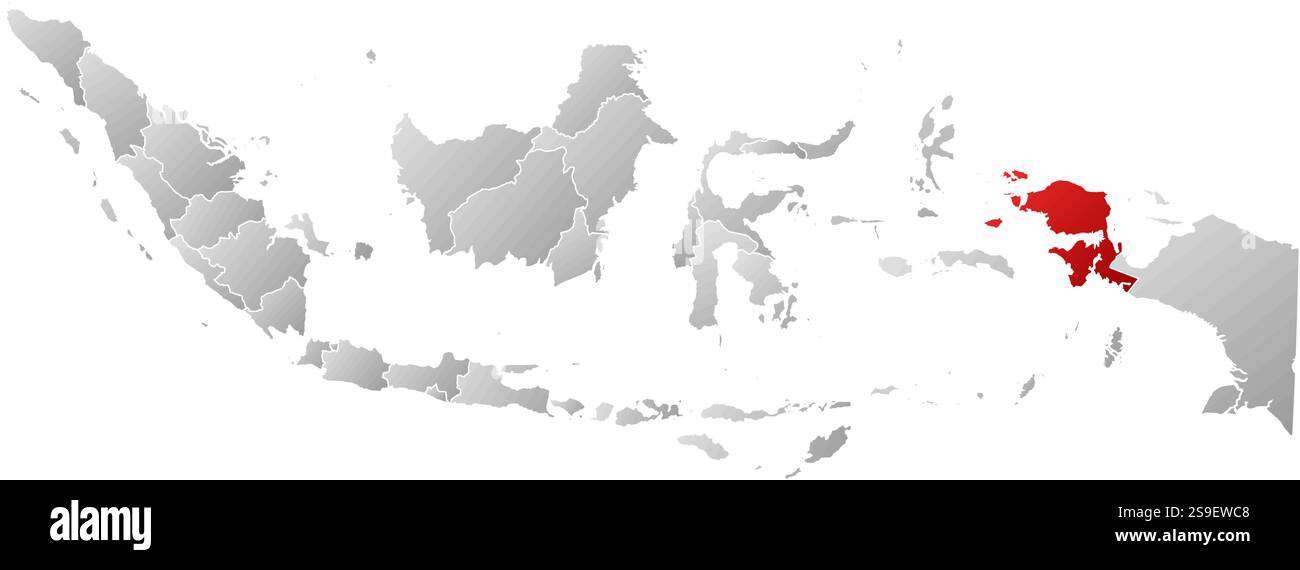 Map of Indonesia with the provinces, filled with a linear gradient ...