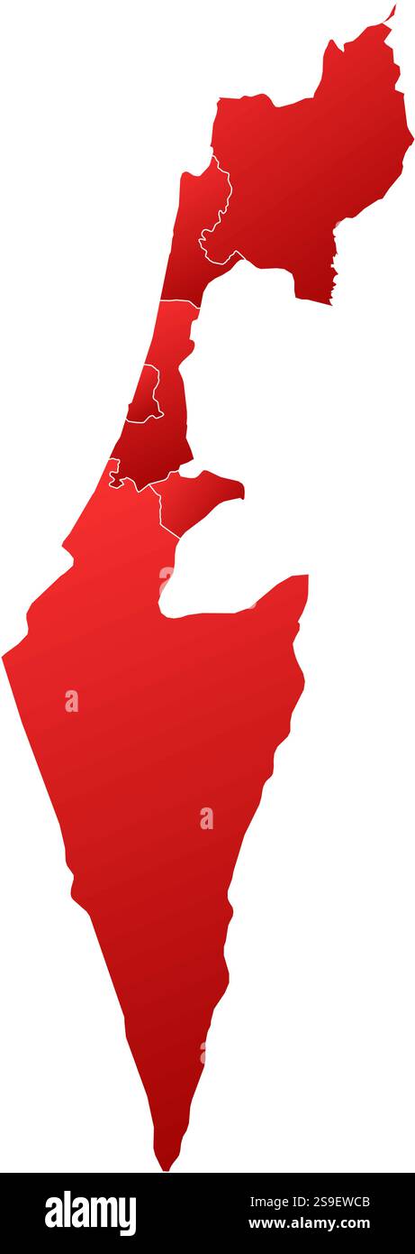 Map of Israel with the provinces, filled with a linear gradient Stock ...
