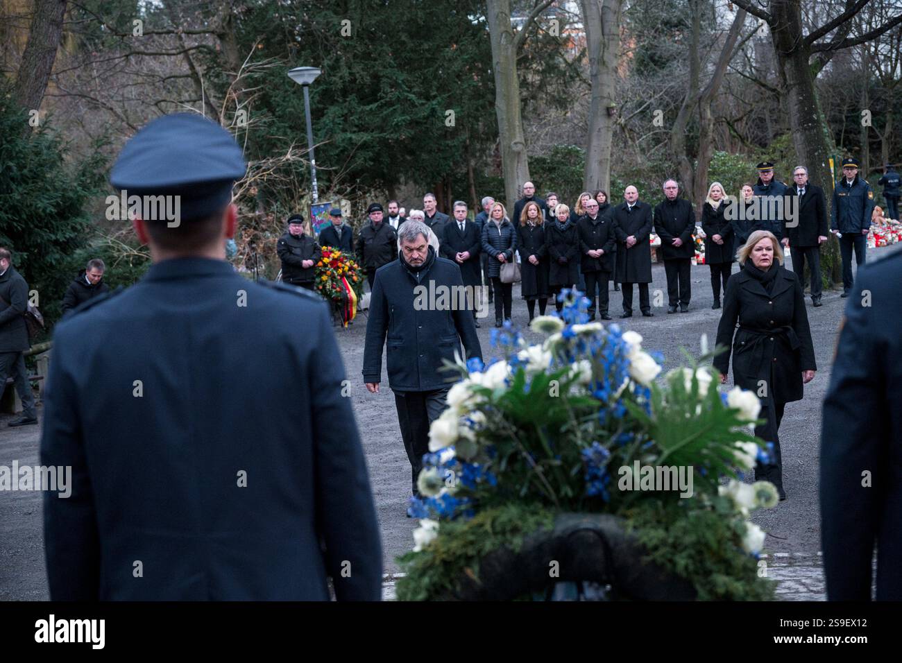 26 January 2025, Bavaria, Aschaffenburg: Bavaria's Minister President ...