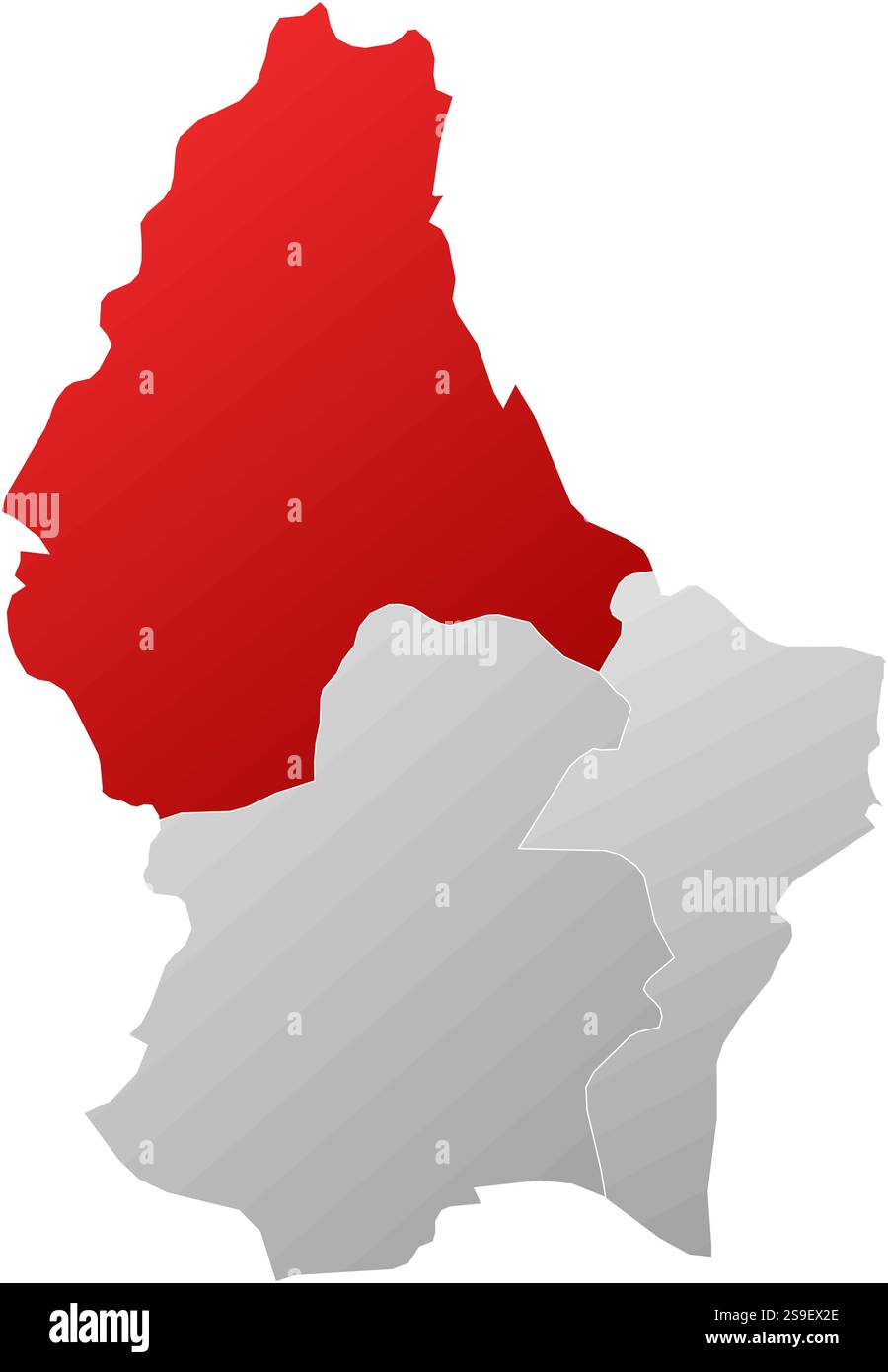 Map of Luxembourg with the provinces, filled with a linear gradient ...