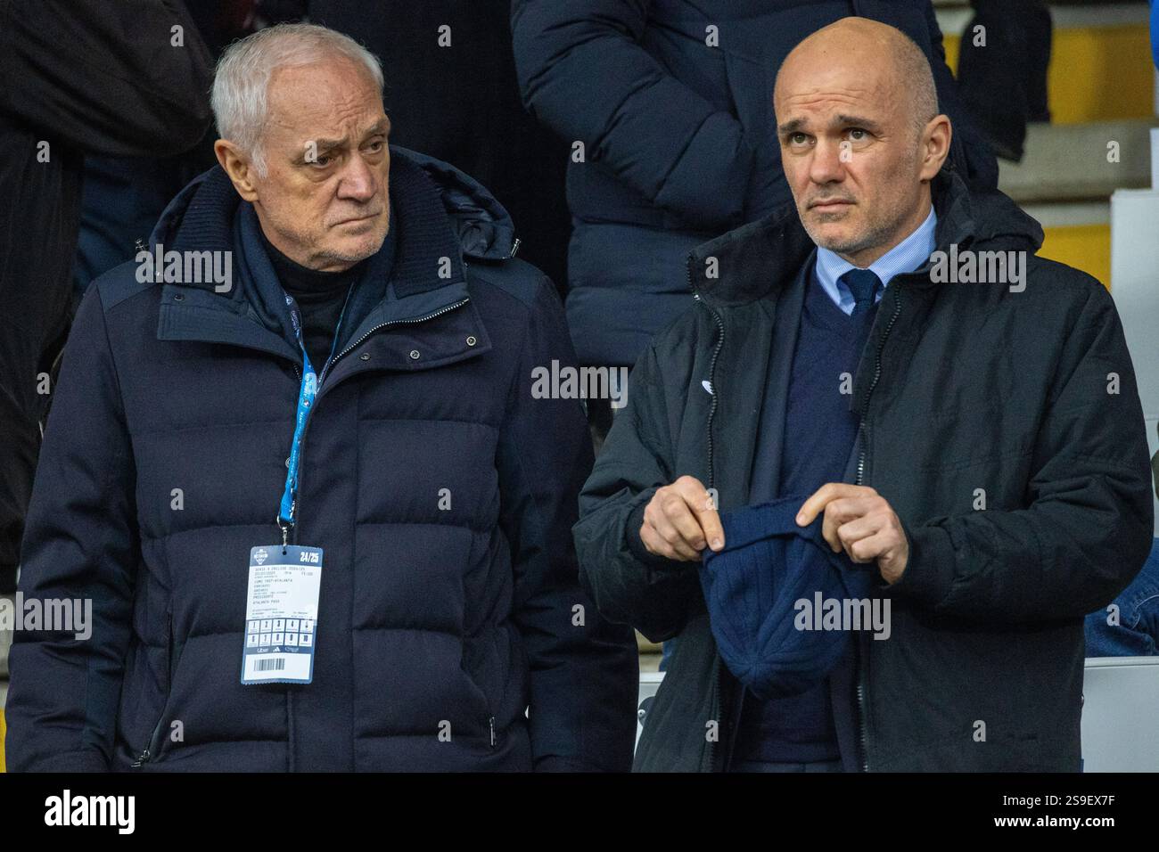 Antonio Percassi chairman of Atalanta and his son Luca Percassi CEO of ...