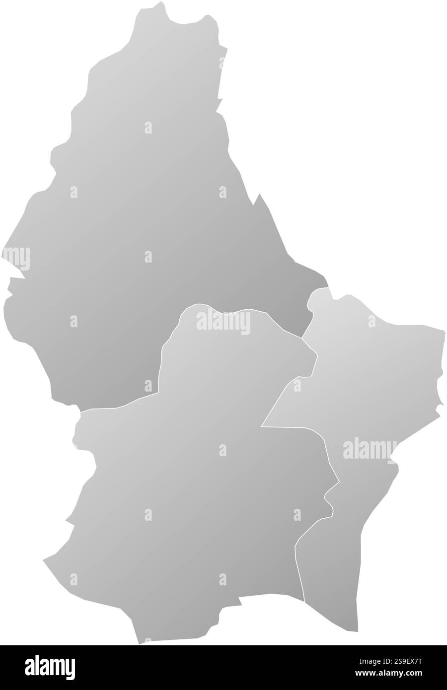 Map of Luxembourg with the provinces, filled with a linear gradient ...