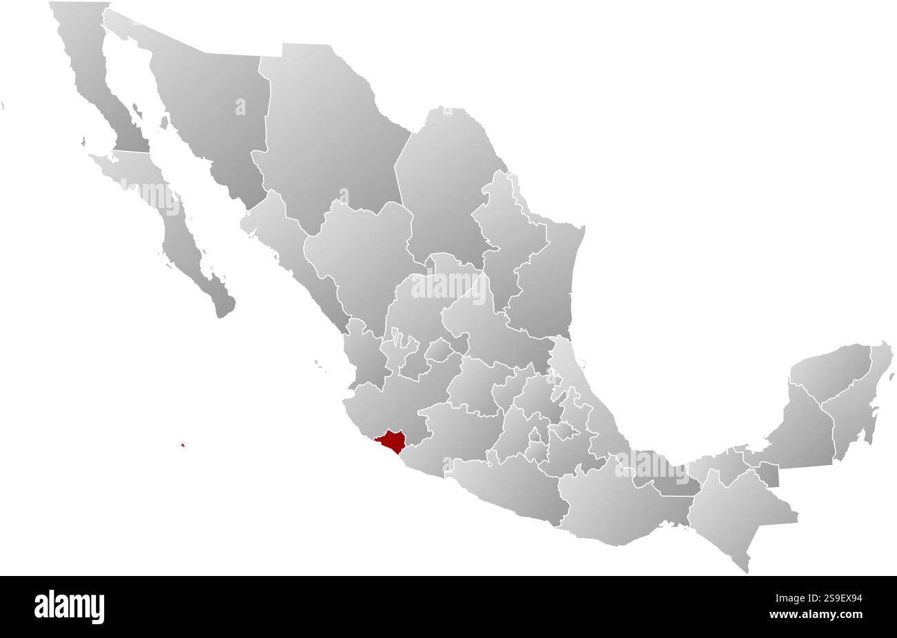 Colima mexico map hi-res stock photography and images - Alamy