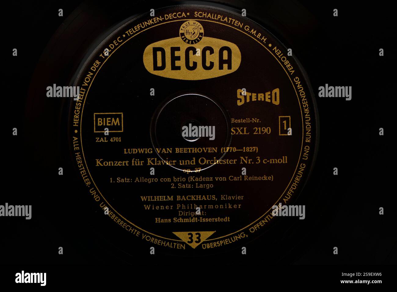 Vinitage Record Label, Ludwig van Beethoven, Moonlight Sonata, Decca ...