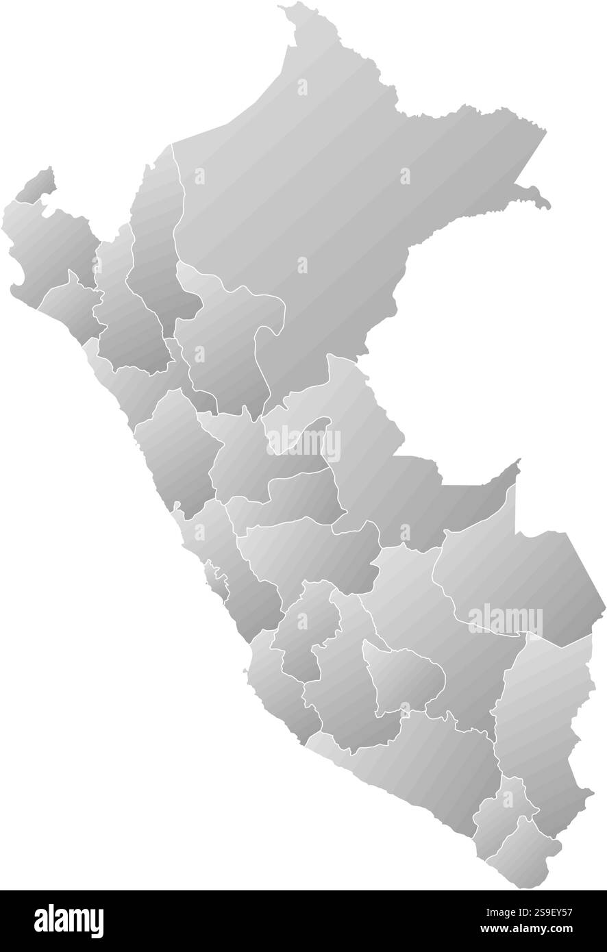 Map of Peru with the provinces, filled with a linear gradient Stock ...