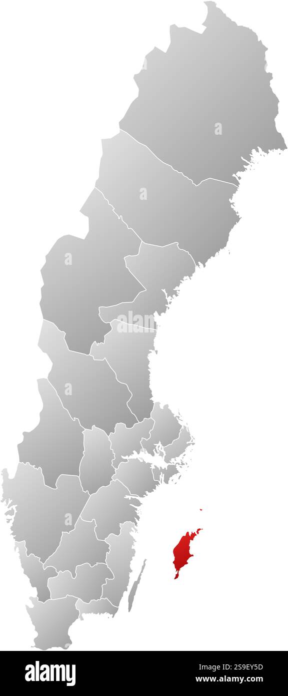 Map of Sweden with the provinces, filled with a linear gradient ...