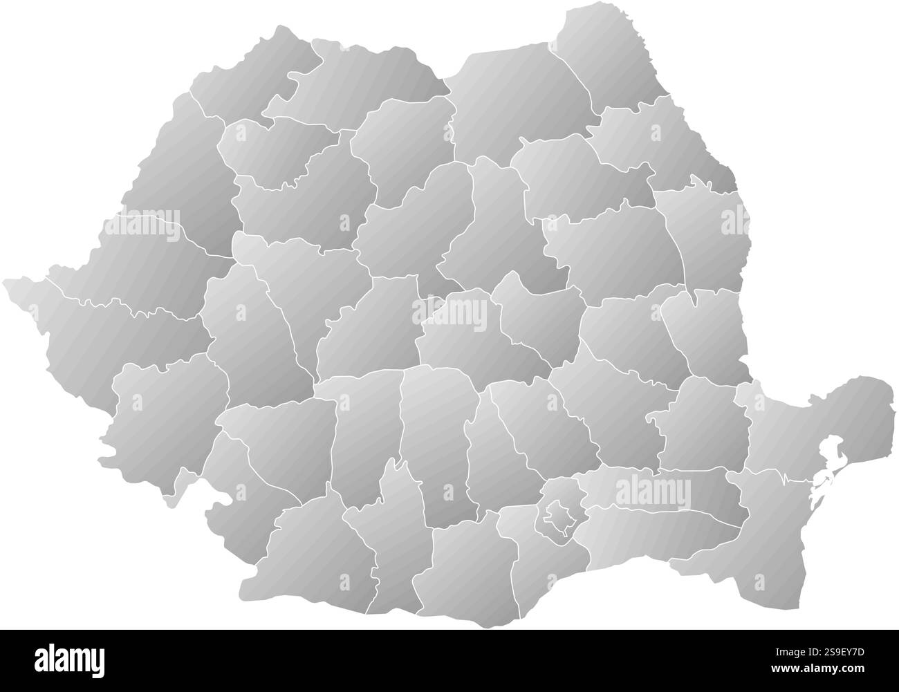 Map of Romania with the provinces, filled with a linear gradient Stock ...