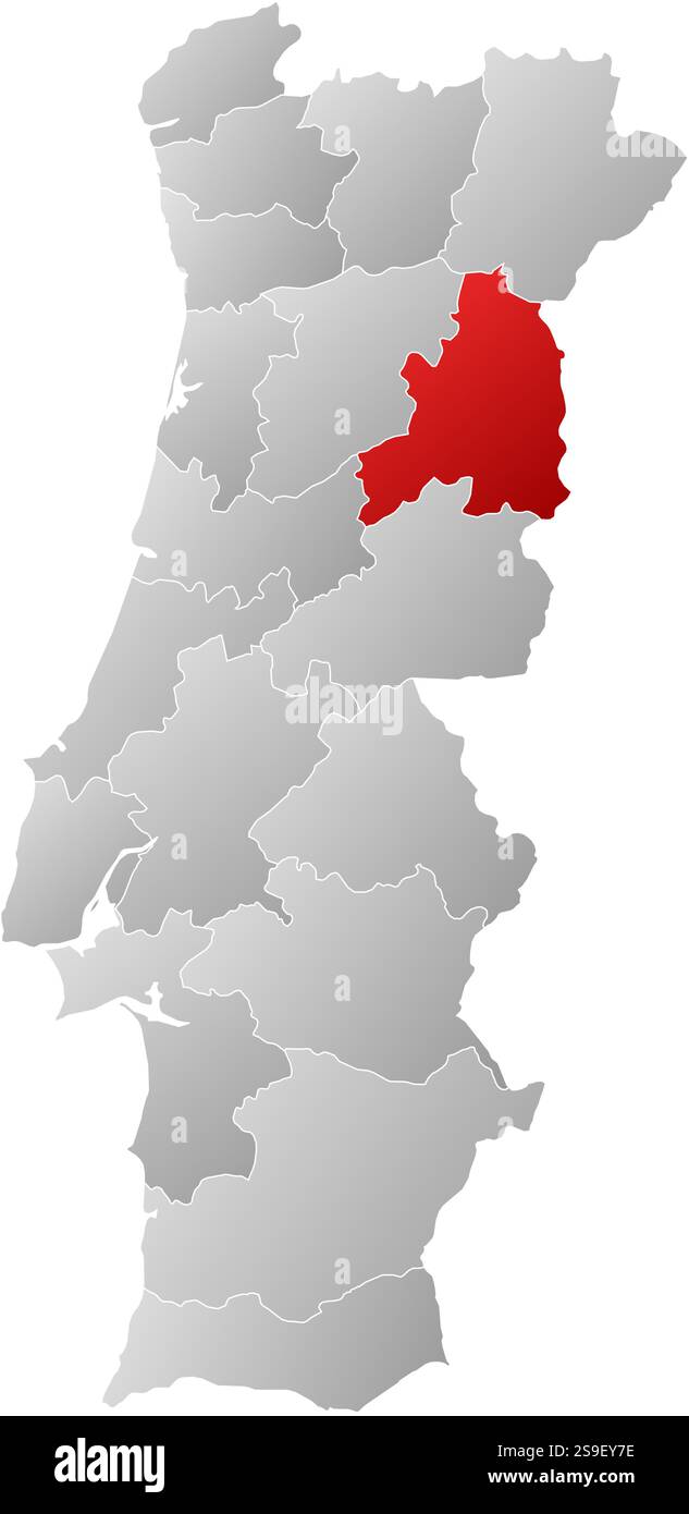 Map of Portugal with the provinces, filled with a linear gradient ...