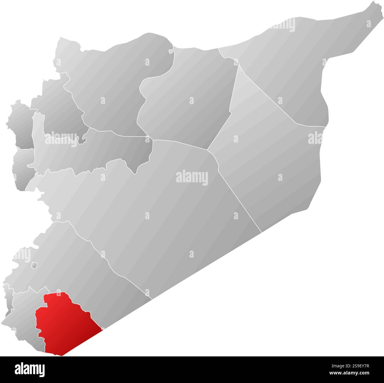 Map of Syria with the provinces, filled with a linear gradient, As ...