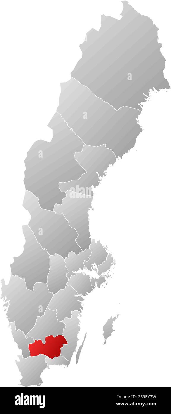 Map of Sweden with the provinces, filled with a linear gradient ...