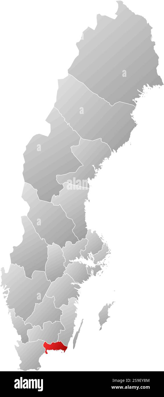 Map of Sweden with the provinces, filled with a linear gradient ...