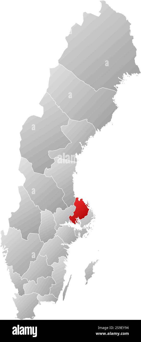 Map of Sweden with the provinces, filled with a linear gradient ...