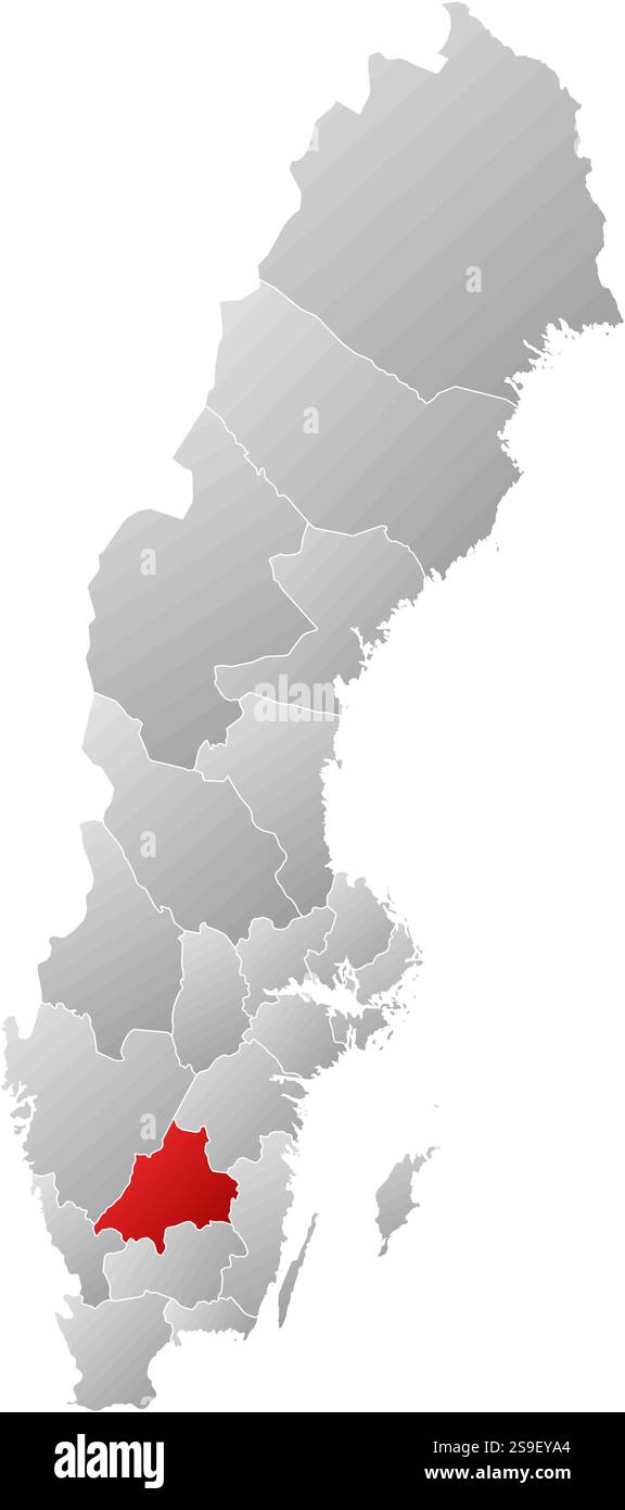 Map of Sweden with the provinces, filled with a linear gradient ...