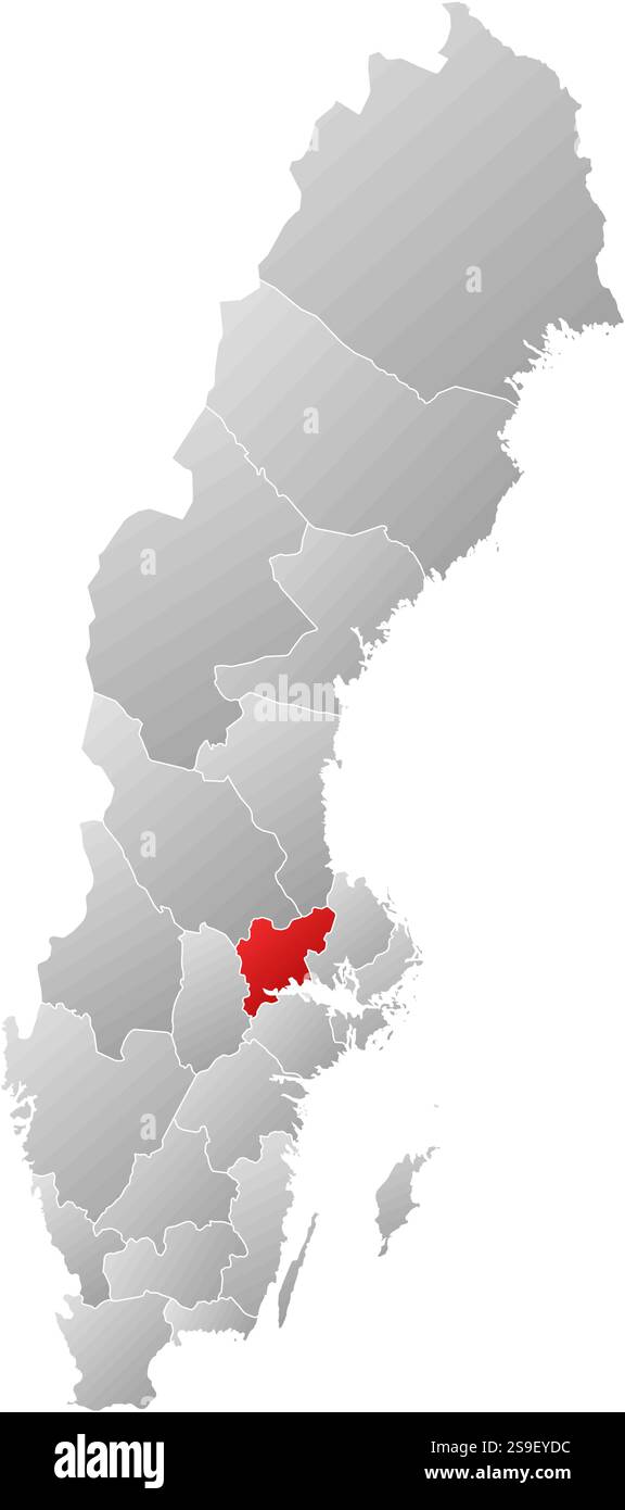 Map of Sweden with the provinces, filled with a linear gradient ...